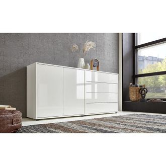 BMG M&ouml;bel BMG M&ouml;bel Sideboard &raquo;Mailand Set 3&laquo; (Kommode Anrichte Aktenschrank), mit wei&szlig; lackierten Hochglanzfronten und hochwertigen push-to-open Beschl&auml;gen