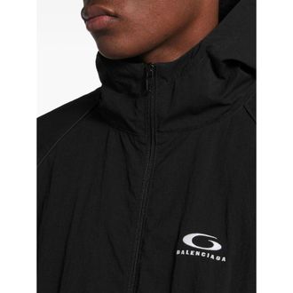 Balenciaga Technical Polyamide Hooded Jacket - Black