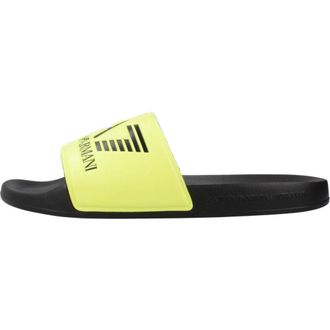 Emporio Armani Emporio Armani Ea7, Homme, Chaussures, Jaune, Taille: 42 EU Slides avec Logo Oversized