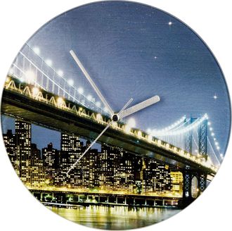 WENKO 25320100 Wanduhr Durchmesser 27 cm Brooklyn Bridge