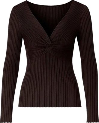 Andiata Femme, Pulls, Brun, Taille: 44 FR V-neck Tricots