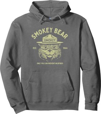 Giant Step Design Co. Vintage Smokey Bear Logo Only You Can Prevent Wildfires Pullover Hoodie