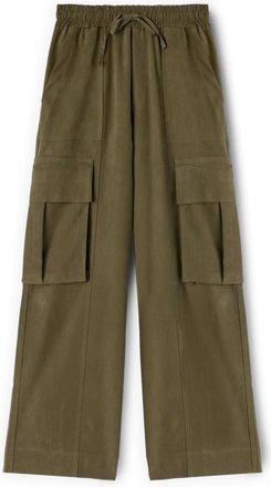 Motivi Femme, Pantalons, Vert, Taille: 42 FR Pantalon Cargo en Gabardine de Lyocell M&eacute;lang&eacute;