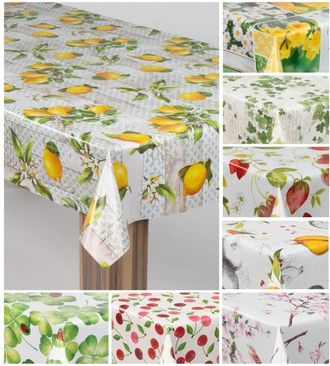 Laro Wachstuch-Tischdecke Wachstischdecke Gartentischdecke, Muster:Lemonix Zitrone, Gr&ouml;&szlig;e:110x210