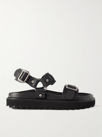 Acne Studios Sandalen Aus Leder Mit Verzierung - Schwarz