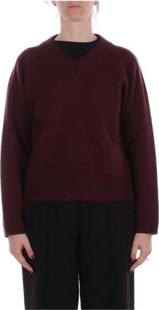 Alpha Studio Femme, Pulls, Rouge, Taille: 36 FR V-neck Tricots
