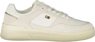 Tommy Hilfiger Femme, Chaussures, Blanc, Taille: 40 EU Tommy Hilfiger Baskets Femme en Cuir Blanc