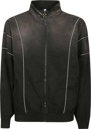Off-white Homme, Vestes, Noir, Taille: L Relaxed Garment Dyed Track Jacket