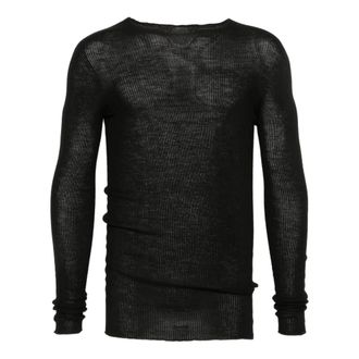 Rick Owens Homme, Pulls, Noir, Taille: L Pulls &agrave; col rond