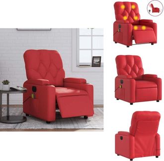 vidaXL Massagesessel Elektrisch Rot Kunstleder - Elektrischer Massagesessel - Elektrische Massagesessel - Massagestuhl - Massagesessel