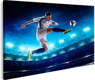 Islandburner Bild auf Leinwand Fußball Spieler In Aktion Im Stadion Bei Nacht Bilder Wandbilder Poster