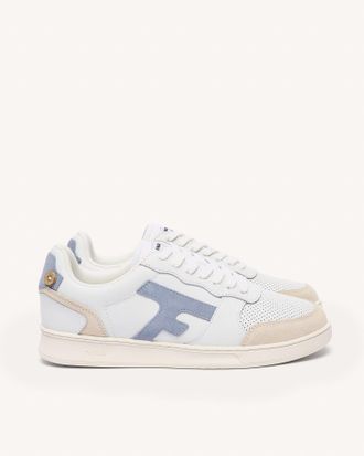 Faguo Baskets blanches, beiges & bleues cuir