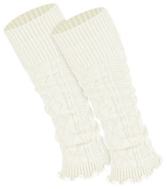 Piarini 1 Paar Bein Stulpen Damen - warme Beinstulpen Strick - ecru