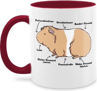 Shirtracer Tasse Tassen 325ml - Statement Spr&uuml;che - Meerschwein Anatomie I Meerschweinchen I Geschenk Meerschweinchen Liebhaber - 325 ml - Bordeauxrot - meerschw