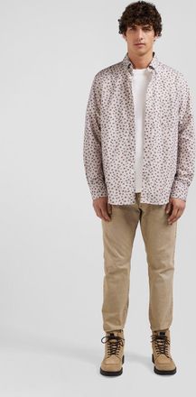 Eden Park Chemise En Popeline De Coton Beige &Agrave; Microimprim&eacute; Coupe Regular