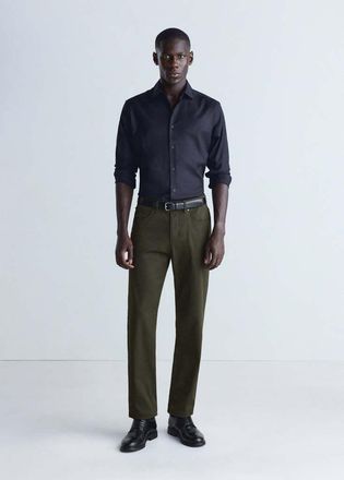 Mango Pantalon regular-fit Thermolite kaki - Homme - 38 - MANGO MAN