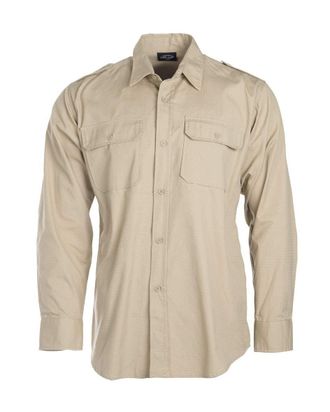 Mil-Tec Tropenhemd Langarm RipStop beige (GR.XL)