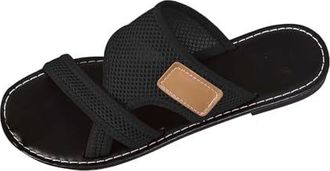 Generic Chaussures noires pour femme avec talon - &Eacute;l&eacute;gantes - Sandales de plage creuses - D&eacute;contract&eacute;es - Chaussures plates - Chaussures plates - Chaussures p