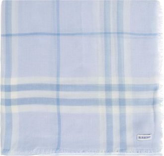 Burberry unisex, Accessoires, Bleu, Taille: ONE Size &Eacute;charpe Large &agrave; Carreaux en Laine