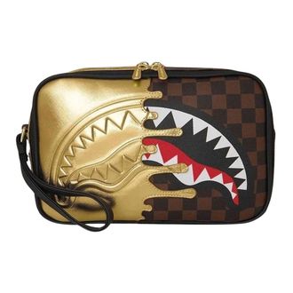 Sprayground Sprayground - Sharks in Paris Gold Drip Toiletry Brick - unisex - Sacs - Brun - Taille: ONE Size