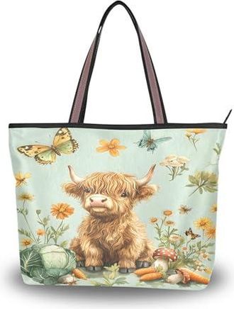 Alaza Grand sac fourre-tout, sac à bandoulière pour femme, sac à main décontracté de grande capacité, chat gris sur la clôture de jardin, sac de courses ave