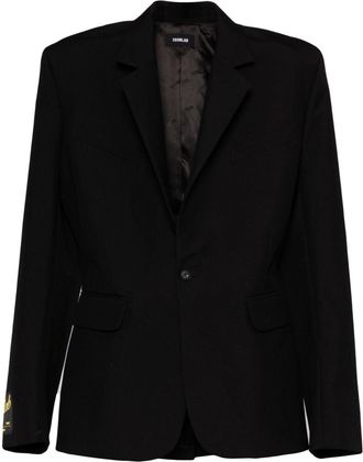 EGONlab. Einreihiges Sakko mit Logo-Patch - Schwarz