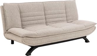 AC Design Furniture Jasper Schlafsofa in Beige, mit 3 Liegepositionen, Moderner 3-Sitzer ohne Armlehne, Gepolstertes Sofa mit Bouclé-Bezug und Schwarzen Beinen, B: 196 x 