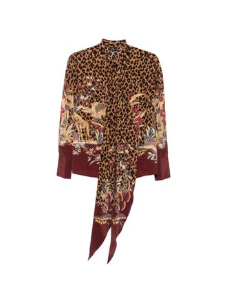 Etro Leopard-Print Silk Shirt - Brown