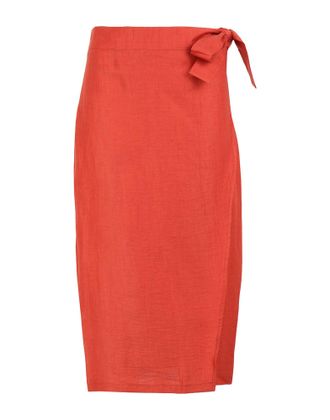 8 by YOOX LINEN HIGH-WAIST WRAP MIDI SKIRT
