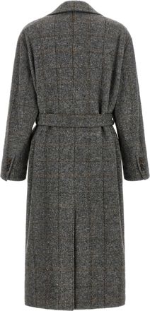 Brunello Cucinelli Alpaca Check Tweed Coat - Gray