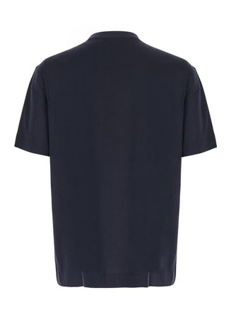 Emporio Armani Mens T-Shirt Blue Cotton Lyocell T-Shirts And Polos