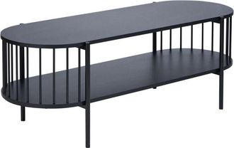 Beliani Table Basse pour Téléviseur Mid-Century Moderne 119 x 40 cm Noir Oreana