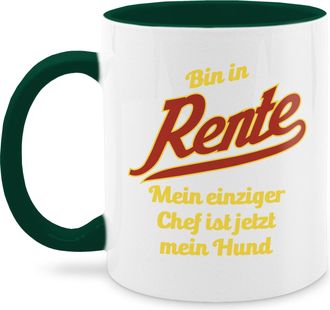 Shirtracer Tasse Tassen 325ml - Bin in Rente - Mein einziger Chef ist jetzt mein Hund | Renteneintritt Geschenk f&uuml;r Hundeliebhaber | Geschenkidee zur Rente f&uuml;r H
