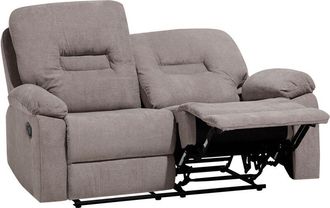 Beliani Beliani - Canapé 2 Places en Tissu Beige avec Dossier Réglable et Repose-pied pour Salon au Style Moderne