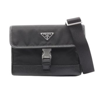 Prada Pre-owned RE Nylon Tessuto Saffiano Schultertasche - - Pre-owned - Herren - Schwarzk - ONE SIZE
