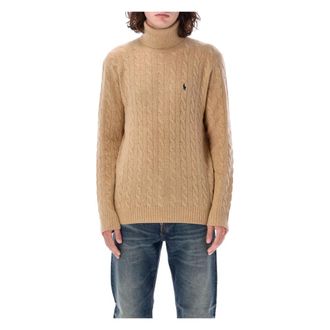 Polo Ralph Lauren Homme, Pulls, Brun, Taille: XL Cable Knit High-Neck Sweater