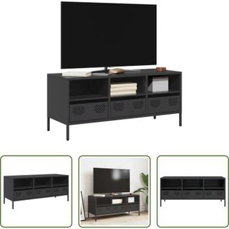 vidaXL vidaXL Kaltgewalzter Stahl - TV-Schrank Schwarz 101,5x39x43,5 cm Kaltgewalzter Stahl