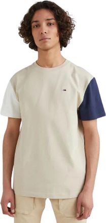 Tommy Jeans Kontrast&auml;rmel T-shirt - - Tops - Herren - Beige - M