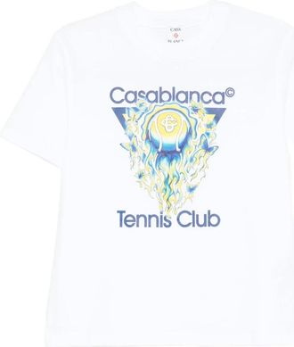 Casablanca Femme, Tops, Blanc, Taille: 40 FR Logo Print T-Shirt