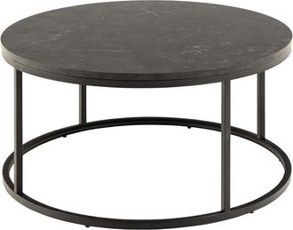 ebuy24 Spiro Couchtisch &Oslash;80cm Marmor schwarz