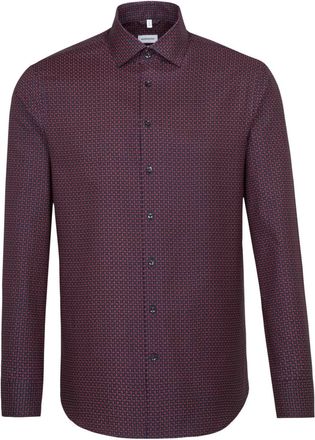 Seidensticker Herren Bedrucktes Hemd, Mehrfarbig (Navy 19), 38