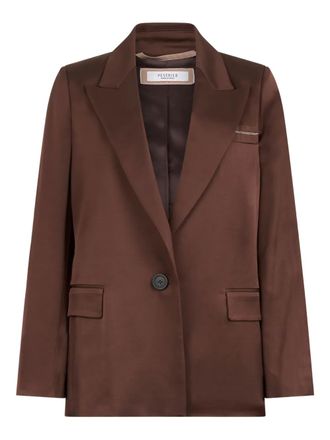 PESERICO Sakko aus Satin - Braun