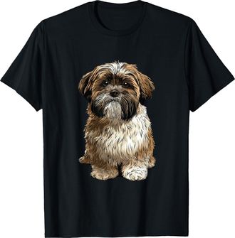 Whyitsme Design Gestromte und wei&szlig;e Shih Tzu Hunde-Illustration T-Shirt