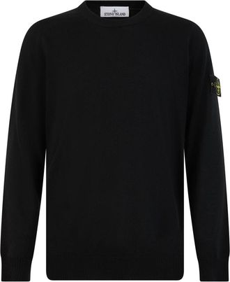 Stone Island Leichter Rundhalspullover aus reiner RWS-Wolle - - Knitwear - Herren - Schwarzk - 2XL