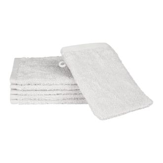 ROSS Premium Uni Handt&uuml;cher Boucle Silber, Waschhandschuh 16x22 cm