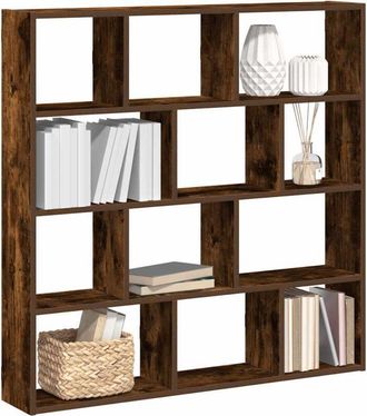 vidaXL vidaXL &Eacute;tag&egrave;re cube murale 12 compartiments ch&ecirc;ne fum&eacute; bois ing&eacute;nierie