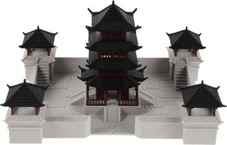 Angoily Miniatur Pavillon Modell aus Kunststoff Asiatisches Architektur Dekor f&uuml;r Aquarium Terrarium und Bonsai Garten Kompakte Tischdekoration