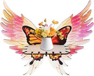 Generic Schwebendes Eckregal - Eckregal mit Schmetterlingsflügel, Eckregale aus schwimmendem Schmetterlingsholz, Tortenregal mit Engelsflügeln