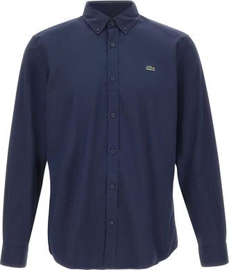 Lacoste Homme, Chemises, Bleu, Taille: M Chemise Popeline Stretch Coupe Regular