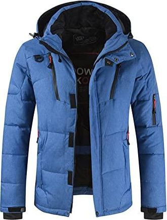ORANDESIGNE Hommes Hiver Doudoune À Capuche Chaude Couleur Pure Veste De Jeunesse Veste Moto Épaissir Chaude Polyvalente Blouson Veste Matelassée Zipper Slim Fit 